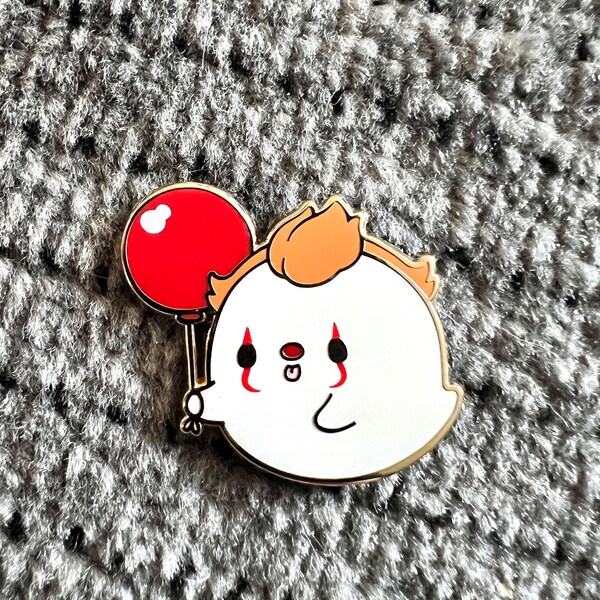 Spoopy Cute Clown Ghost Enamel Pin - Kawaii Spooky Horror Halloween ...