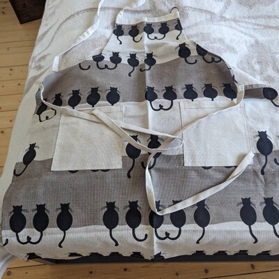 Linen Apron, Black Cats Design, Gift for Woman, Christmas Gift ...