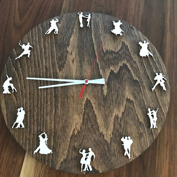 Ballroom Dance Clock, Wooden Gift for Dancing Couple, Dance Studio ...