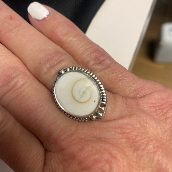 Shiva Eye Ring, Shiva Eye Shell Rings, 925 Sterling Silver Shiva Eye ...