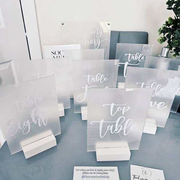 VINYL ONLY Wedding Vinyl Table Numbers Stickers Decal for Seating Plan ...