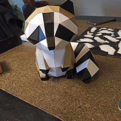 Raccoon Paper Model ,papercraft , DIY , Low Poly , PDF Papercraft ...
