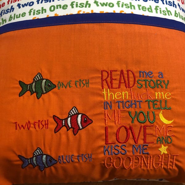 Reading Pillow Embroidery Design Read Me a Story Embroidery Design Tuck ...