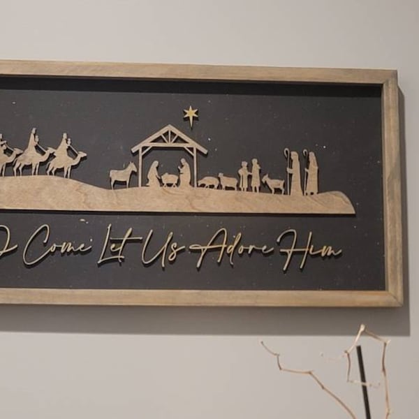 Nativity Sign | Christmas Sign Decor | Christmas Sign | Wood Sign ...