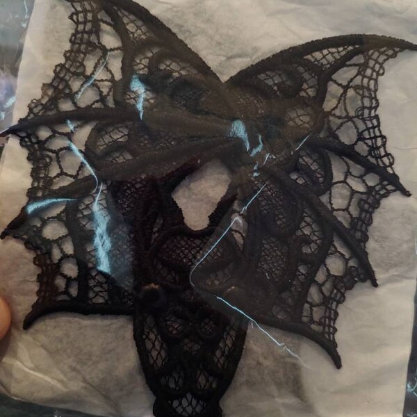 Embroidered Lace Bats, Black With Moveable Wings, Halloween Decoration ...
