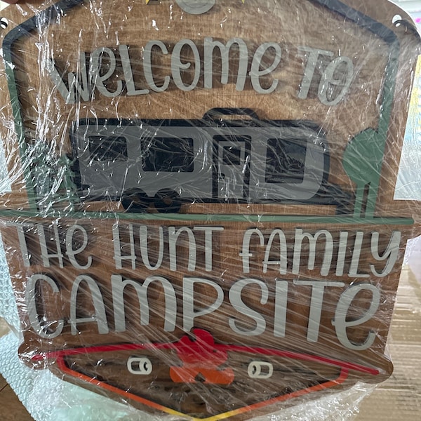Welcome to Our Campsite Personalized Camping Sign Family Name Camper ...