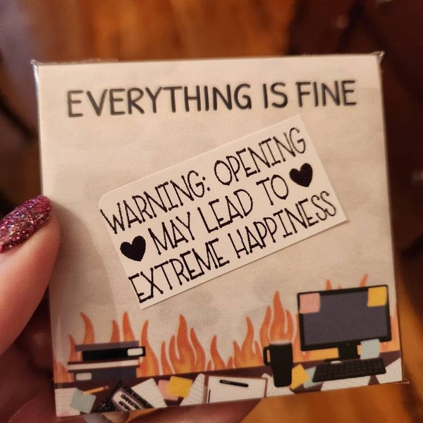 Everything is Fine Sticky Notes, Funny Memo Pad, Cute Notepad, Home ...