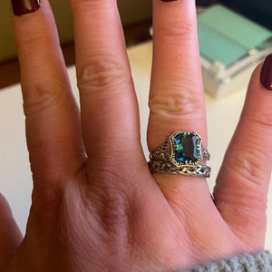 White Inset Stone Ring/ Sterling Silver/ Embellished Gem & CZ | Etsy