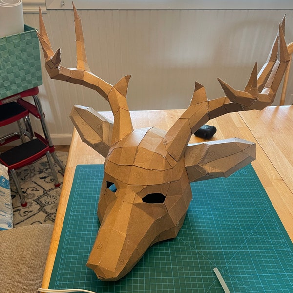 Deer Papercraft Mask, Download and Make Your Own Low Poly Mask ...