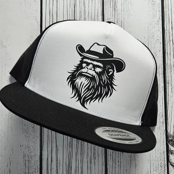 Bigfoot Yeti Mullet Cowboy Hat Svg Png Dxf Pdf Eps | Vector Graphic ...