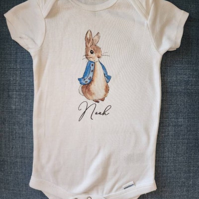 Personalized Name Bunny Onesie® Custom Peter Rabbit Baby Boy Onesie ...