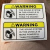 Sound System Warning Funny Sticker Vinyl Decal Dashboard Visor Sticker ...