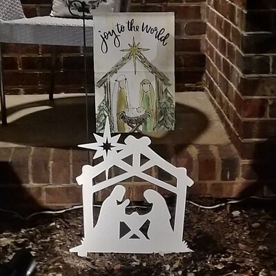 Nativity Metal Yard Sign, Nativity Set, Nativity Scene, Manger Scene ...
