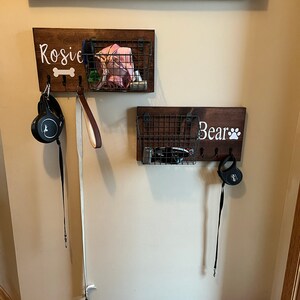 Personalized Wooden Dog Leash Holder Sign for Pet Parents | Etsy