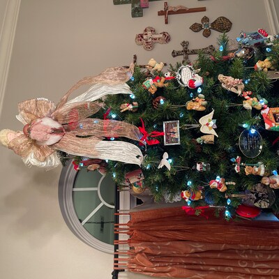 Extra Large Silver Tree Topper Bow Christmas Tree Topper Holiday Bow ...