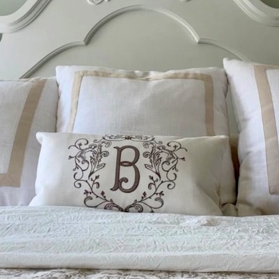 FRENCH COUNTRY MONOGRAM Pillow Cover, French Cottage Personalized ...