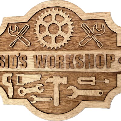 Dads Workshop Wall or Door Sign. Workshop Signage Laser Cutting File ...