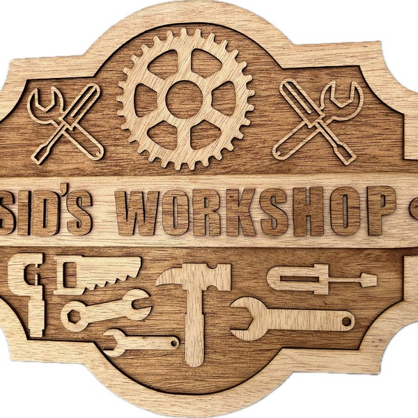 Dads Workshop Wall or Door Sign. Workshop Signage Laser Cutting File ...