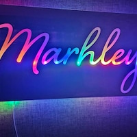 Personalised Name Mirror Sign, LED Custom Neon Illuminated Light up ...