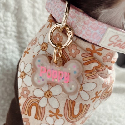 Frosted Pup Tart Resin Dog Tag, Pet Name Tag, Dog Tag Custom, Food Dog ...