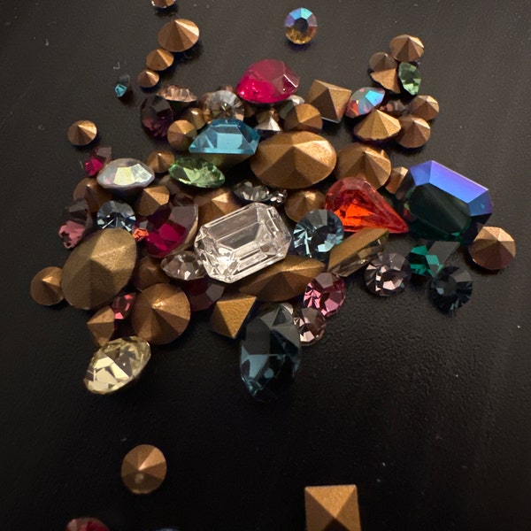 Vintage Swarovski Rhinestone Lot Crystal Clay Mix Sample Pack 10pp ...