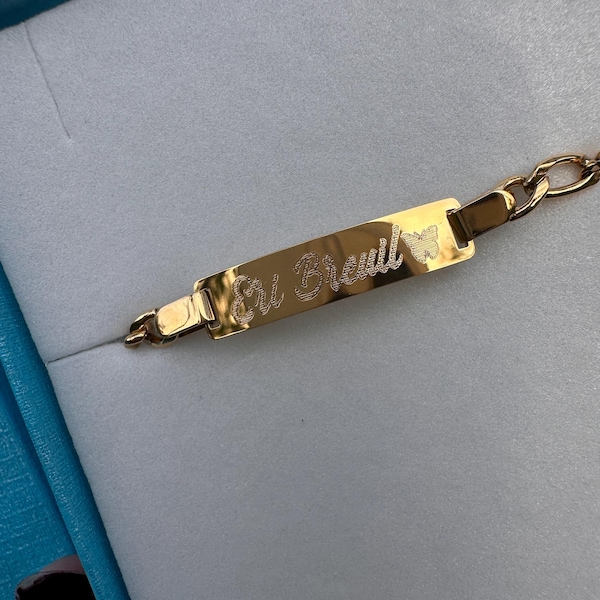 Personalized Gold Bracelet, Delicate Ladies Bracelet, Custom Engraved ...