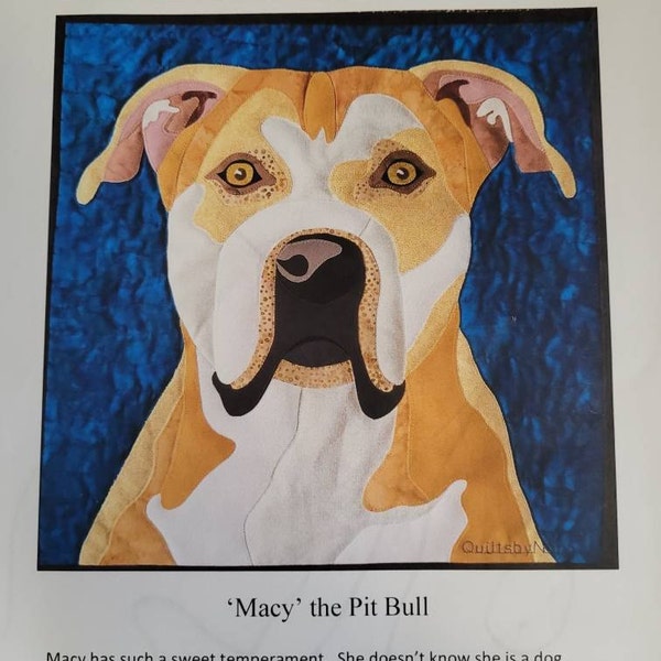Pit Bull Pattern to Make 18x18" Quilted Wall Hanging or Pillow - Etsy