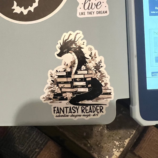 Book Dragon Vinyl Sticker: Fantasy Reader Gift - Etsy
