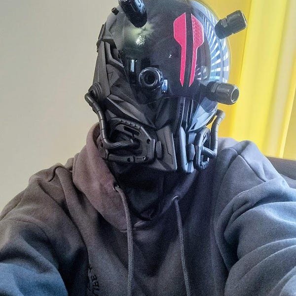 Handmade Gundam Snow White Cyberpunk Half Face Mask, Unique DJ Party ...