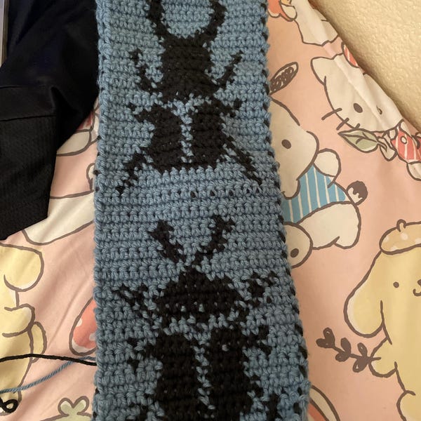 Beetle Scarf Crochet Pattern | Beginner Level Tapestry Project - Etsy