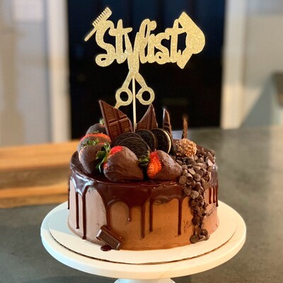 DOUBLE SIDED Hair Stylist Cosmetologist Centerpiece or Cake Topper ...