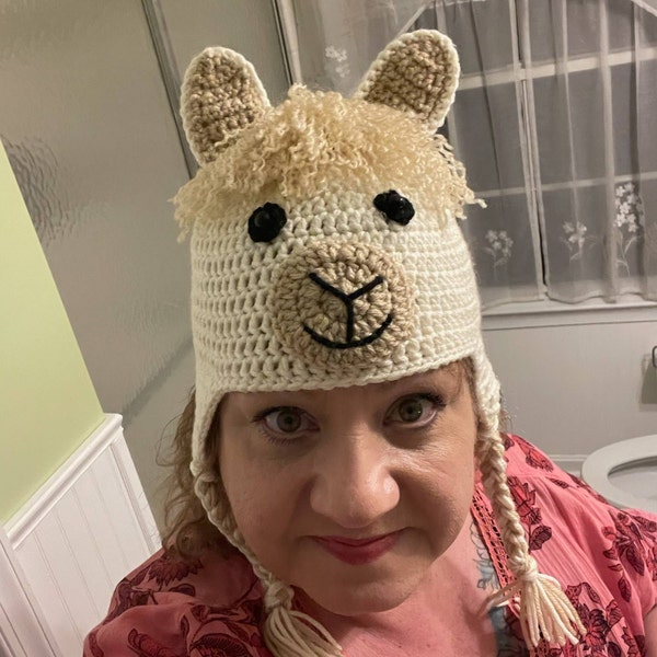Pattern~crochet Llama Hat, Llama Pattern, Llama Beanie Pattern, Llama ...