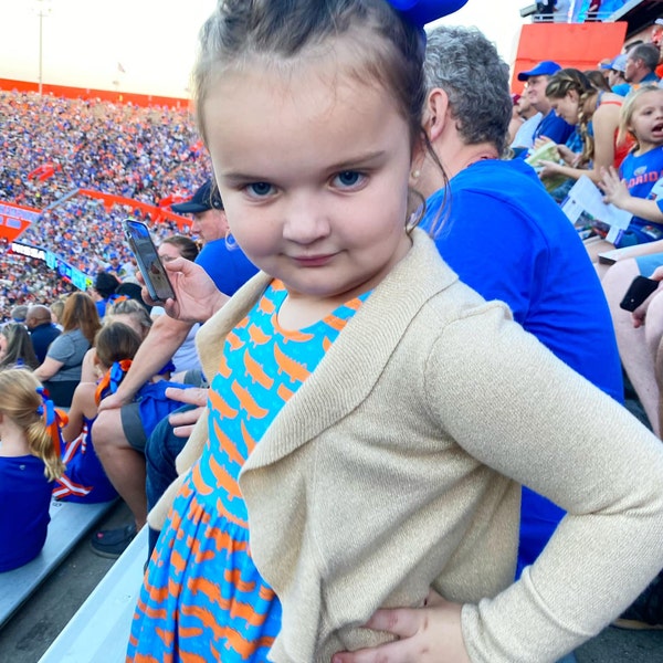UF Orange Gators on Blue Dress, Game Day, College Apparel, Florida ...