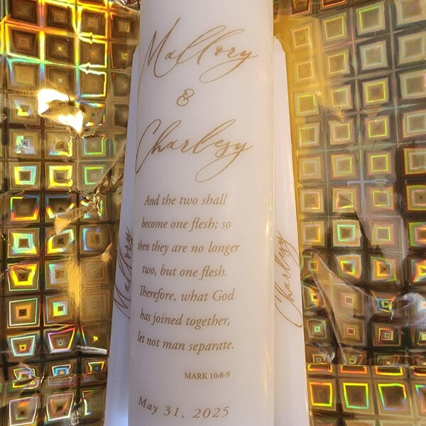 Simple Elegant Classic Unity Candle Scriptweddings Personalize Custom ...