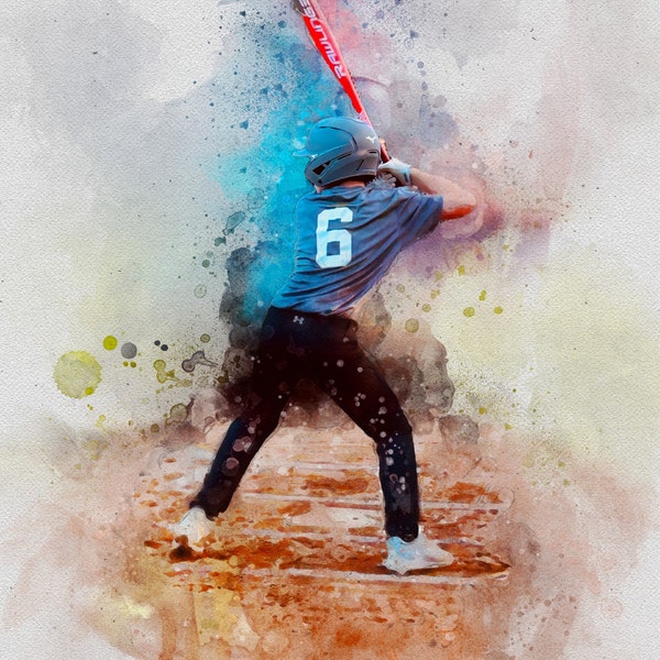 Game Day Personalized Baseball Gift Image Wall Art Painting From Photo ...