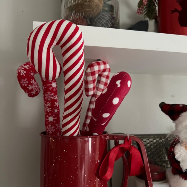 Stuffed Fabric Candy Canes * Set of 8 - Etsy