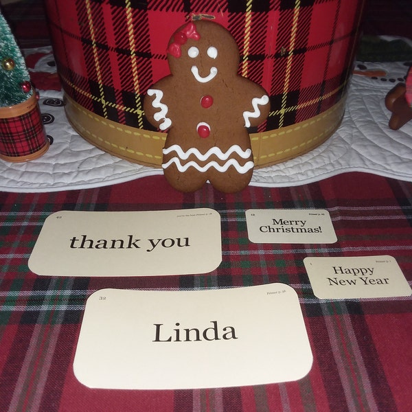Mini "merry Christmas" Flash Cards (set of 21) Holiday Gift Tags ...