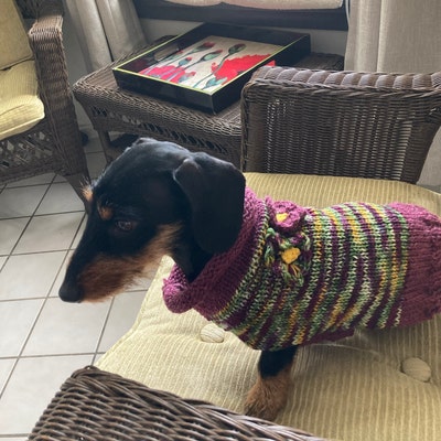English Bulldog Hand Knit Sweater 18' Long Wool Charcoal Cable - Etsy