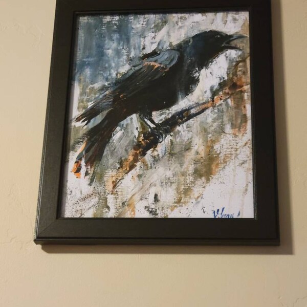 WHIMSICAL CROW Fun Humorous on Canvas * Giclee Print Canvas * Fantasy ...