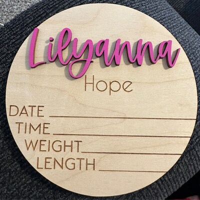 Baby Announcement Sign With Birth Stats Footprint Sign for - Etsy