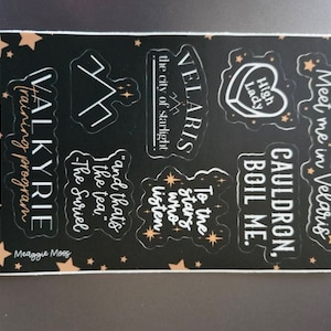 ACOTAR Bookish Sticker Sheet A Court of Thorns and Roses Waterproof ...