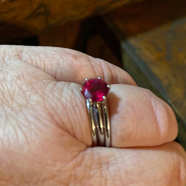 Ruby Ring, Unique Engagement Ring, Solitaire Ring, Round Ruby Ring ...