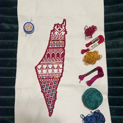 Map of Palestine Tatreez Pattern - Etsy