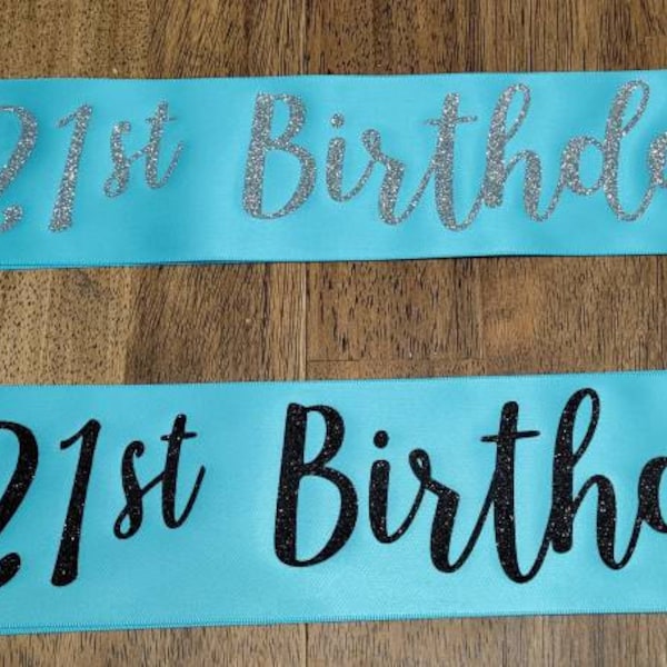 21st Birthday Sash | Birthday Party Sash Custom Party Sash Personalized ...