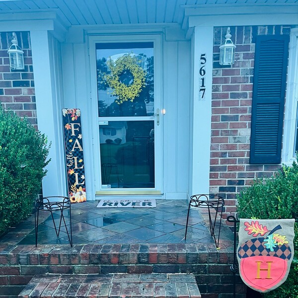 Hello Fall Porch Sign - Front Porch Fall Welcome Sign With Vintage ...