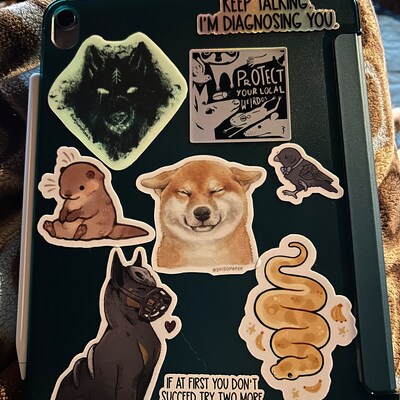 Croc Dog Sticker / Shiba Inu Sticker / Puppy Sticker / Animal Sticker ...