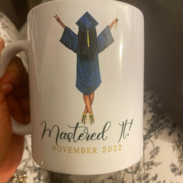 Custom Master's Degree Graduation Mug for Her With Name, Mastered It ...