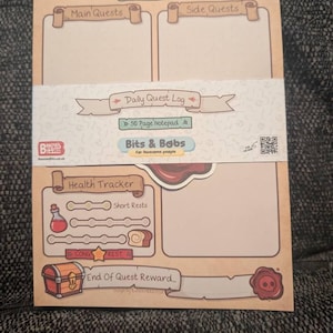 A5 Daily Quest Planner Tear off To-do List - RPG Adventure Theme ...
