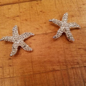 10pcs Rhinestone SILVER Starfish Buckle, Destination Wedding, Slider ...