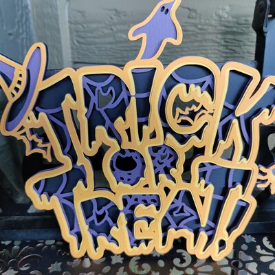 Trick or Treat Multilayer/trick or Treat 3D Layer Svg/halloween 3D ...